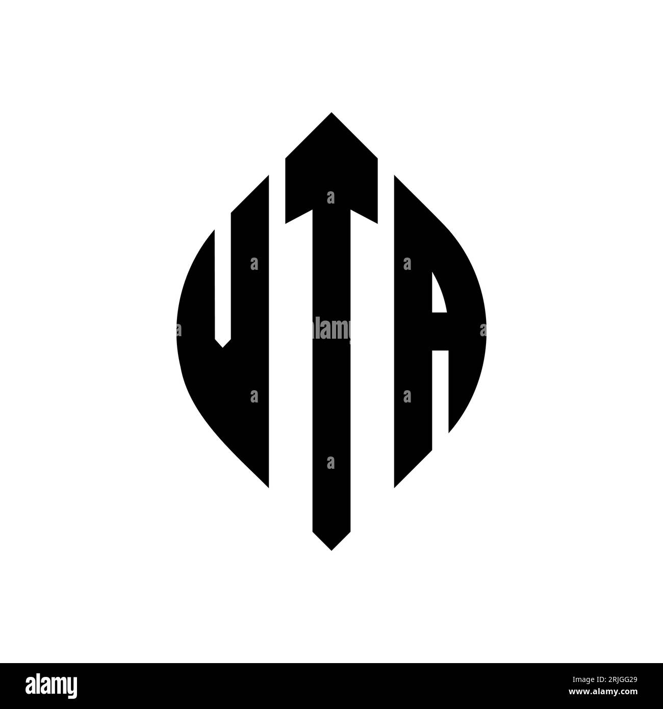 VTA circle letter logo design with circle and ellipse shape. VTA ...