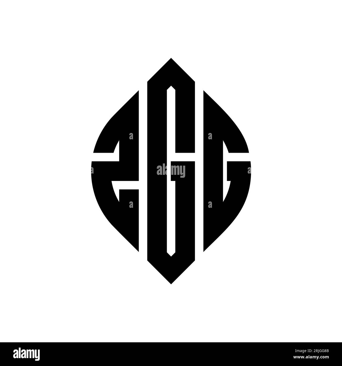 ZGG circle letter logo design with circle and ellipse shape. ZGG ...