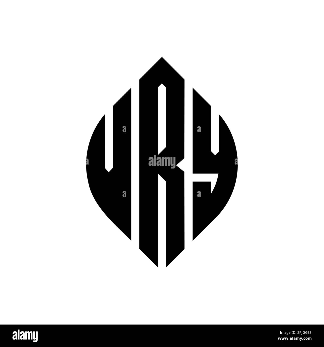 VRY circle letter logo design with circle and ellipse shape. VRY ...