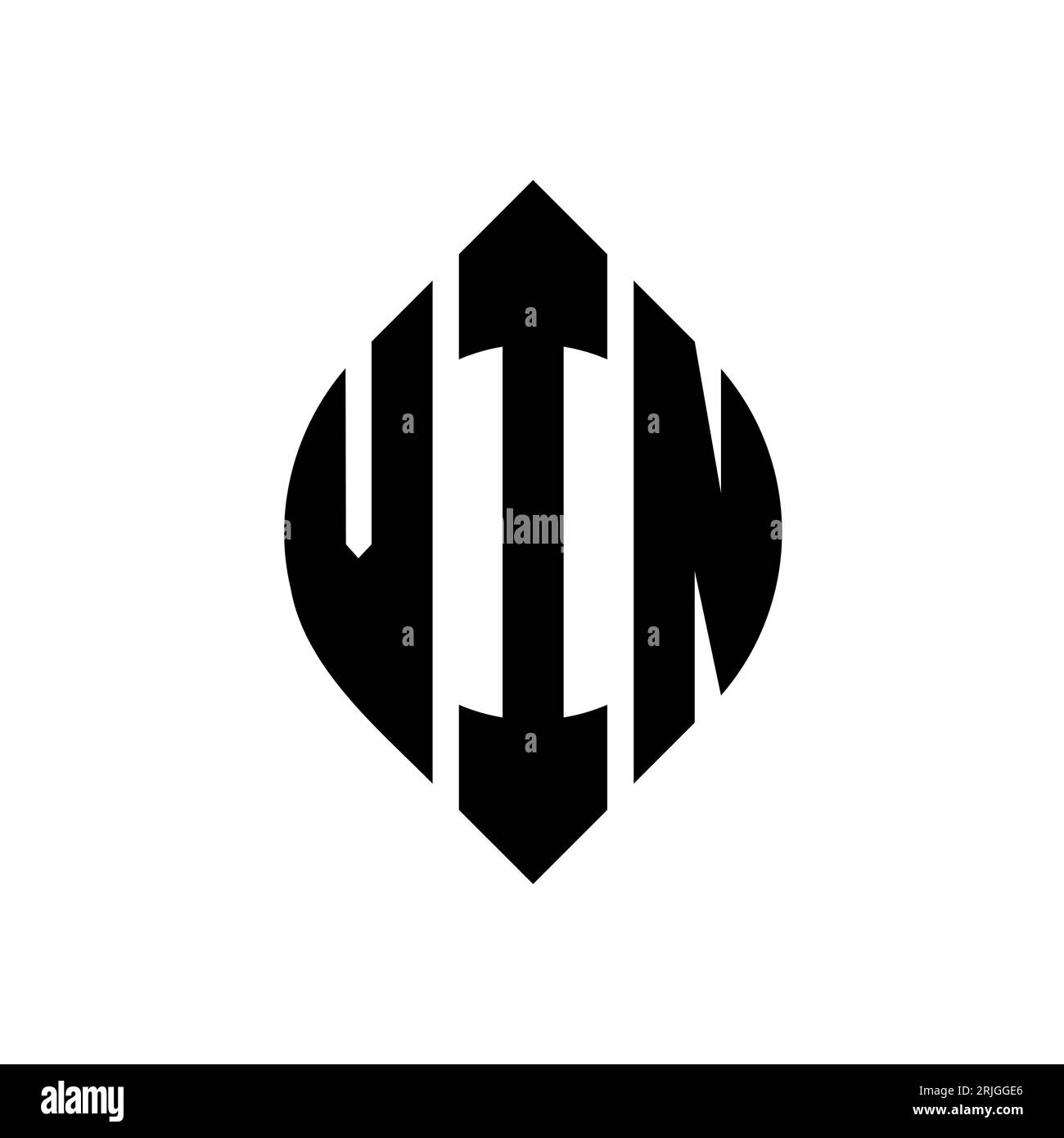VIN circle letter logo design with circle and ellipse shape. VIN ...