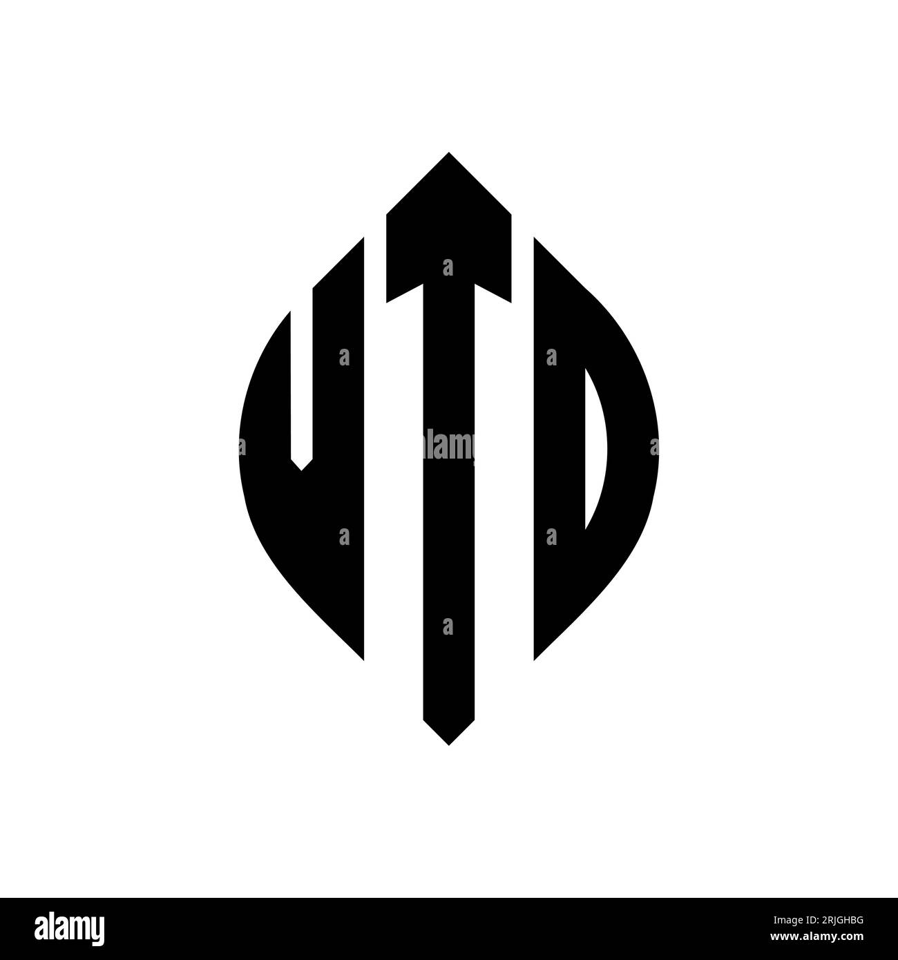 VTO circle letter logo design with circle and ellipse shape. VTO ...