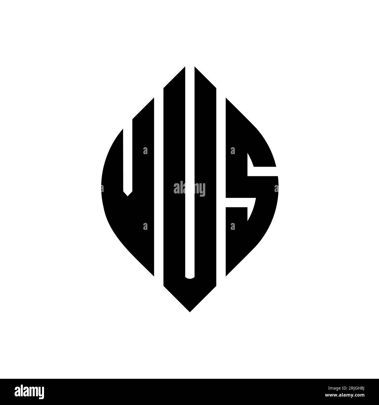 VUS circle letter logo design with circle and ellipse shape. VUS ...