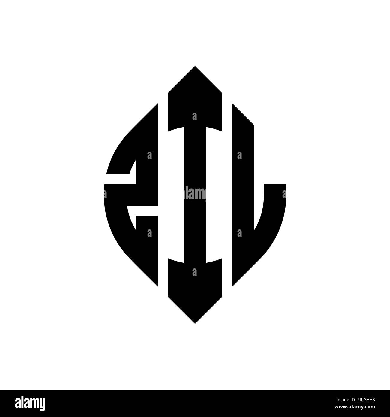 ZIL circle letter logo design with circle and ellipse shape. ZIL ...