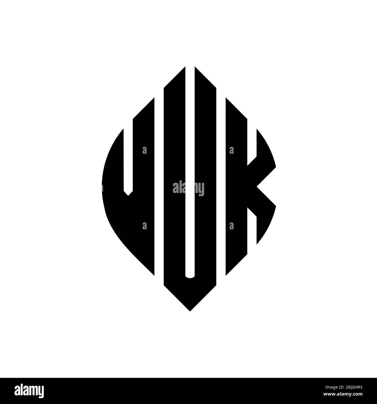 VUK circle letter logo design with circle and ellipse shape. VUK ...