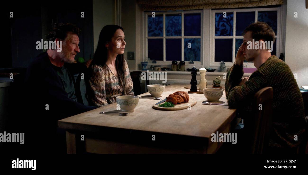 KINDLING, from left: Geoff Bell, Tara Fitzgerald, George Somner, 2023 ...