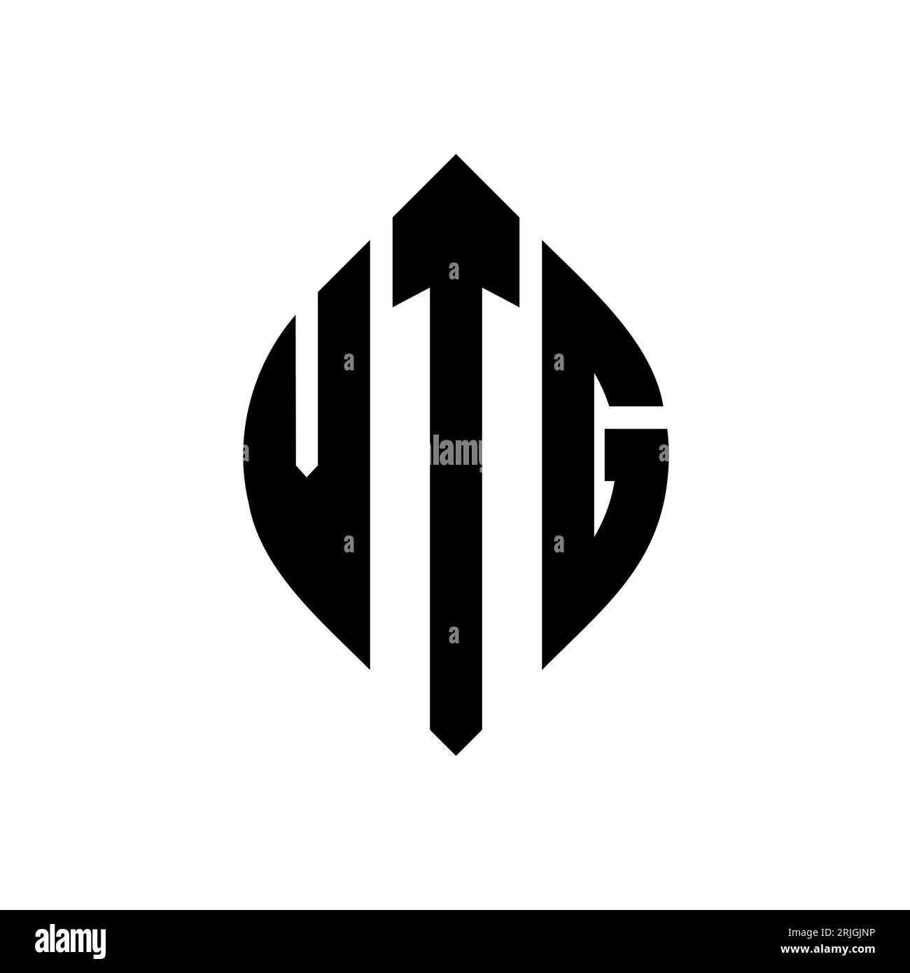 VTG circle letter logo design with circle and ellipse shape. VTG ...