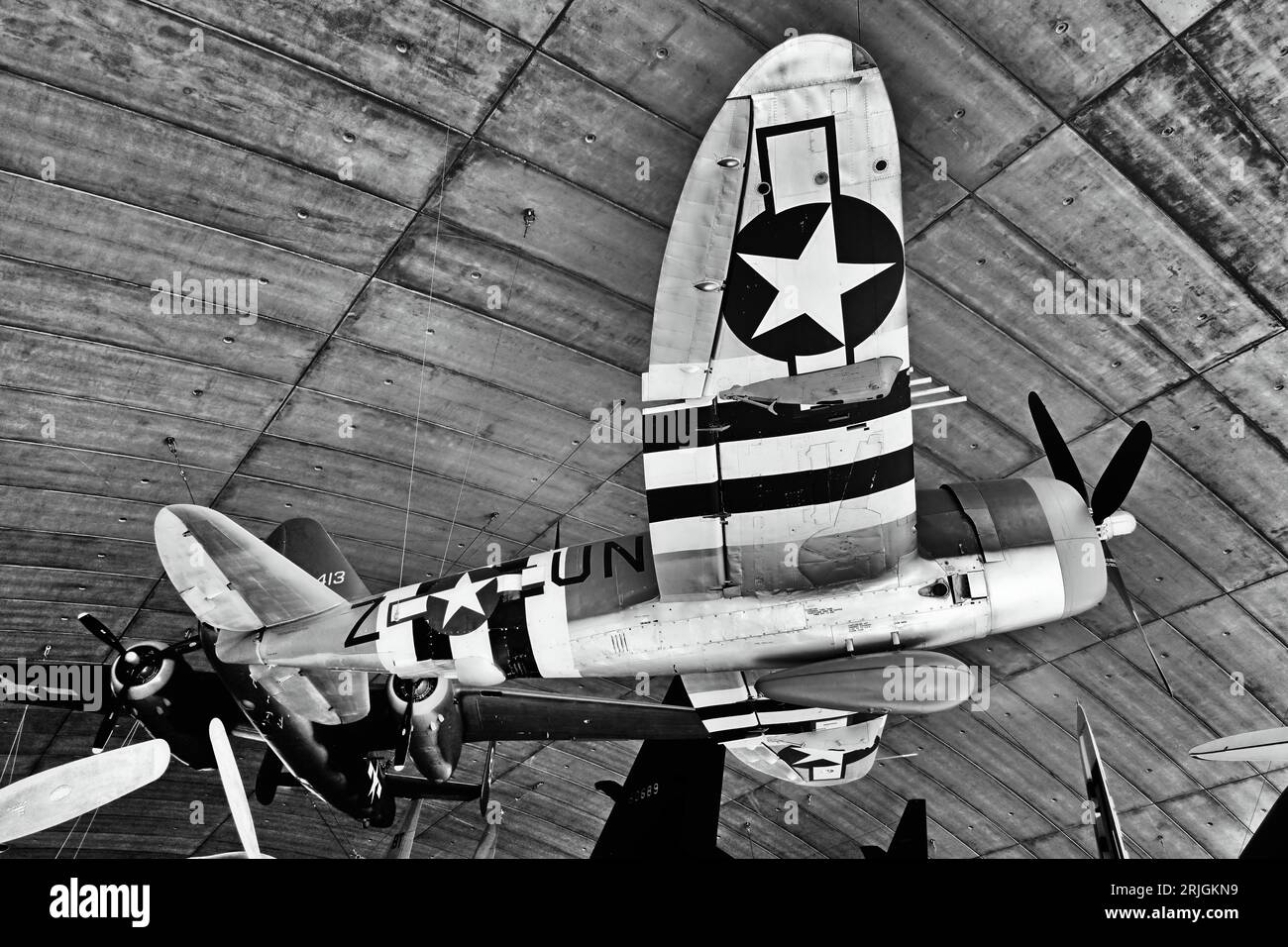 The Republic P-47 Thunderbolt fighter aircraft at the American Museum ...