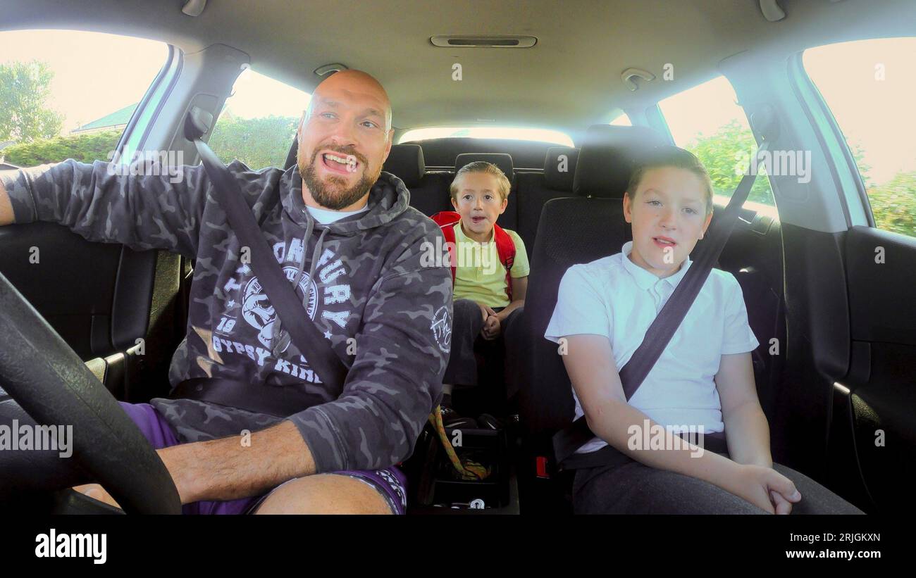 AT HOME WITH THE FURYS, from left: Tyson Fury, Prince John James ...