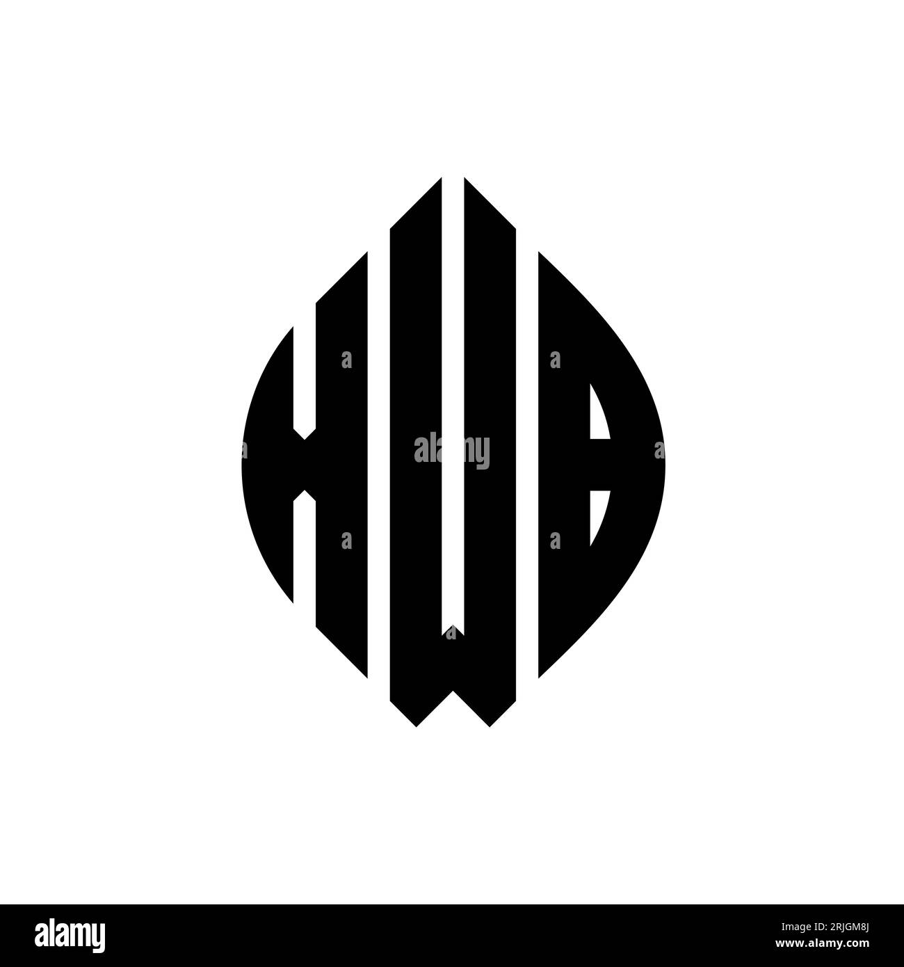 XWB circle letter logo design with circle and ellipse shape. XWB ...