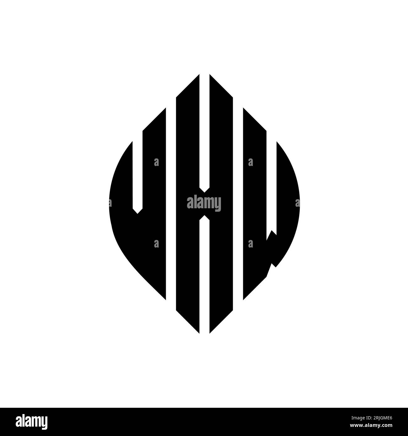 VXW circle letter logo design with circle and ellipse shape. VXW ...