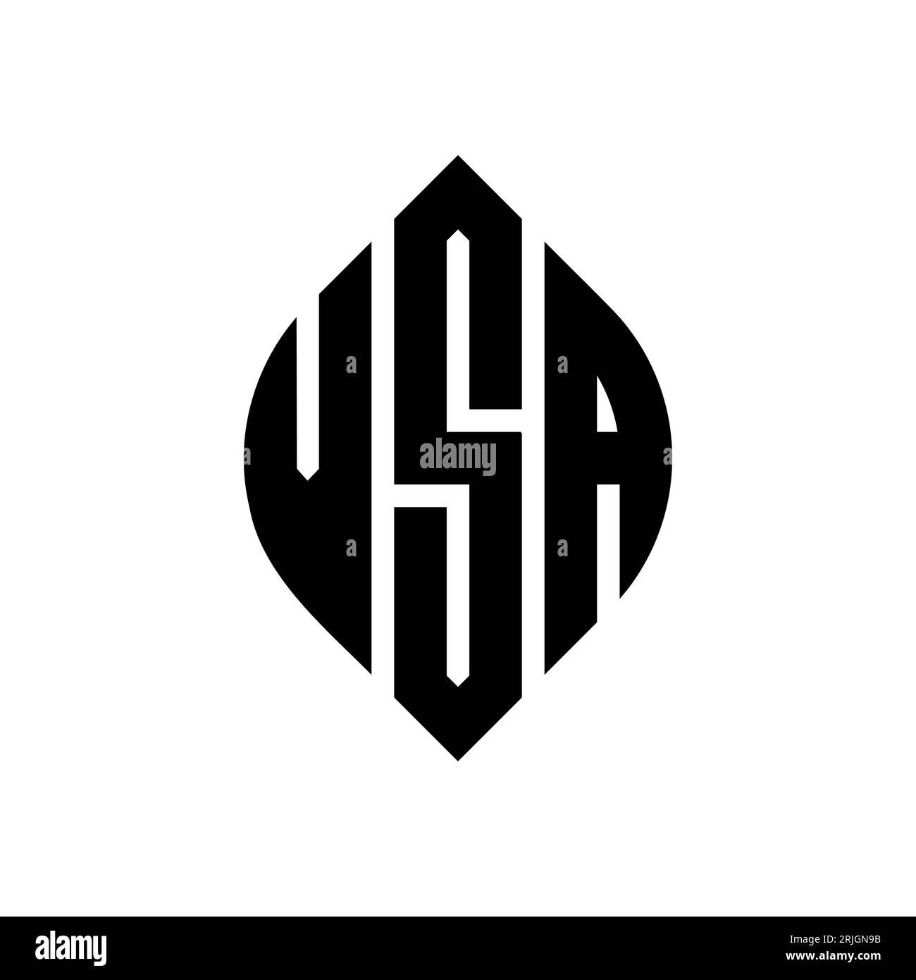 VSA circle letter logo design with circle and ellipse shape. VSA ...