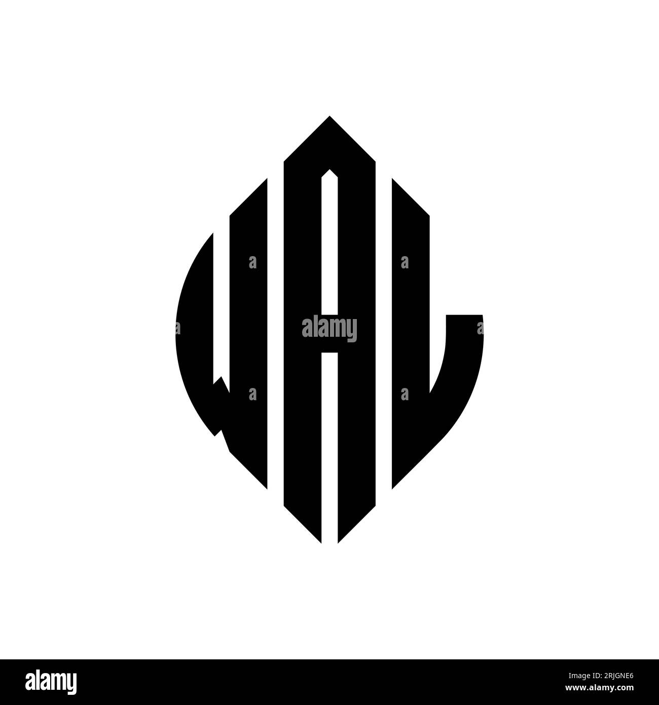 WAL circle letter logo design with circle and ellipse shape. WAL ...