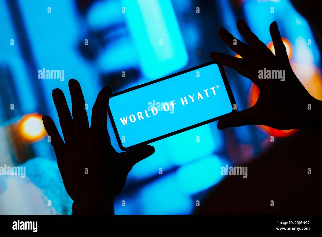 In this photo illustration, the World of Hyatt Loyalty Program logo ...