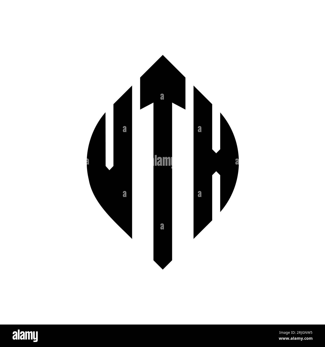 VTX circle letter logo design with circle and ellipse shape. VTX ...