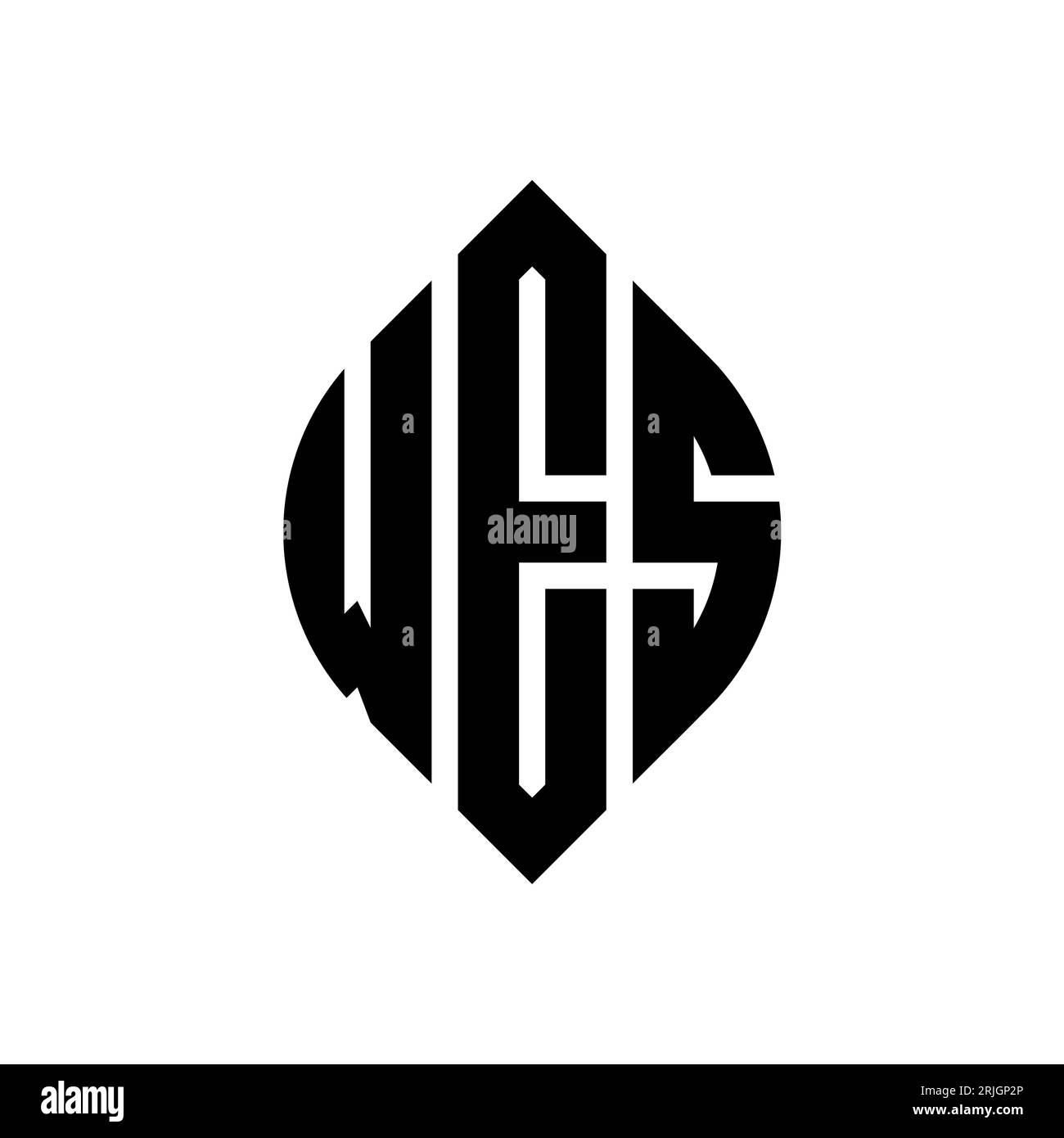 WES circle letter logo design with circle and ellipse shape. WES ...