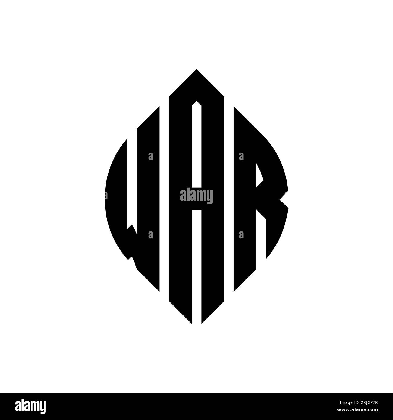 WAR circle letter logo design with circle and ellipse shape. WAR ...