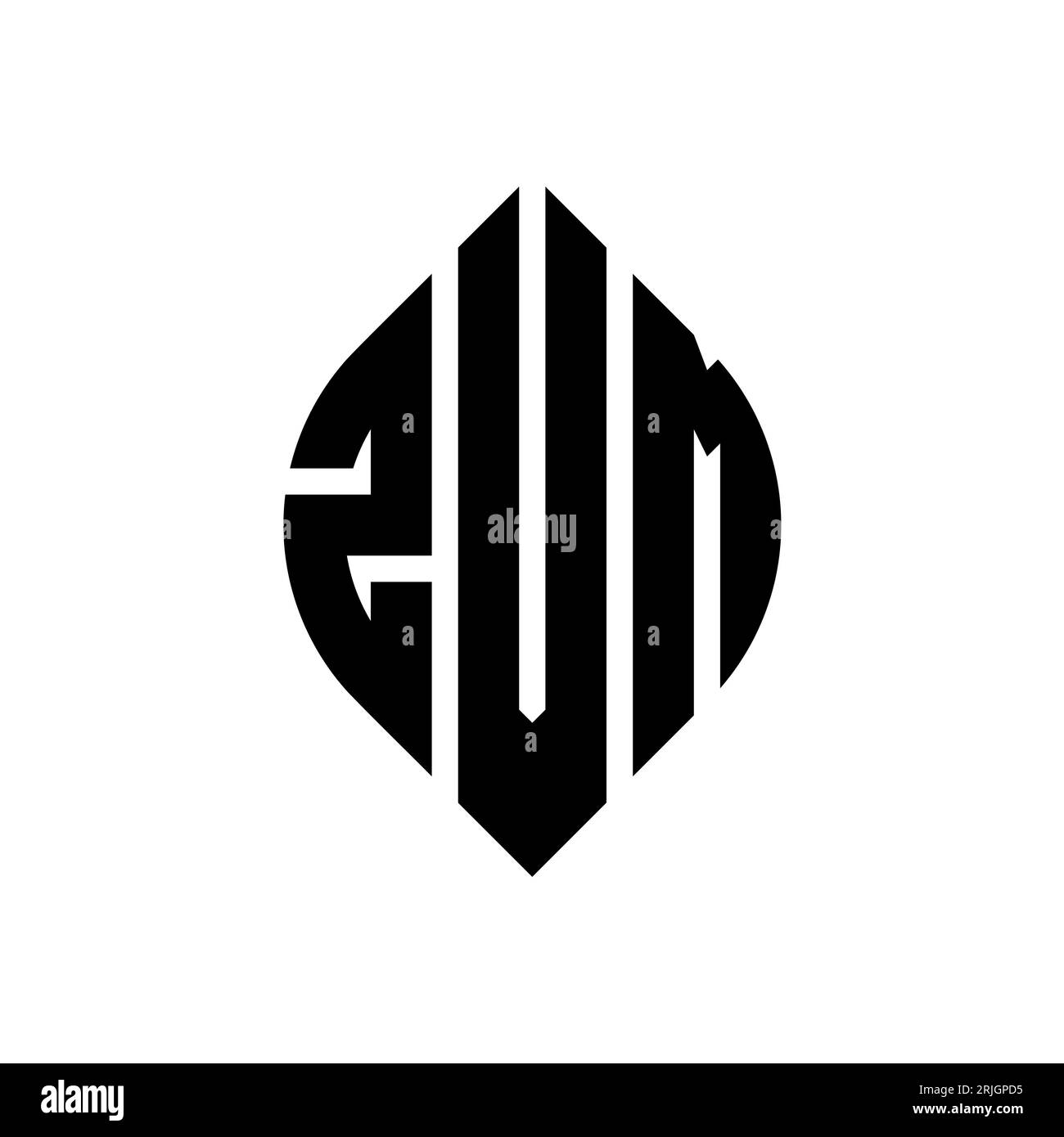 ZVM circle letter logo design with circle and ellipse shape. ZVM ...