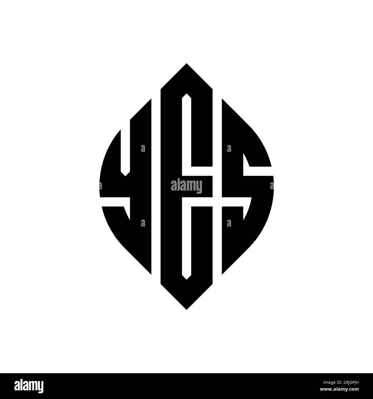 YES circle letter logo design with circle and ellipse shape. YES ...