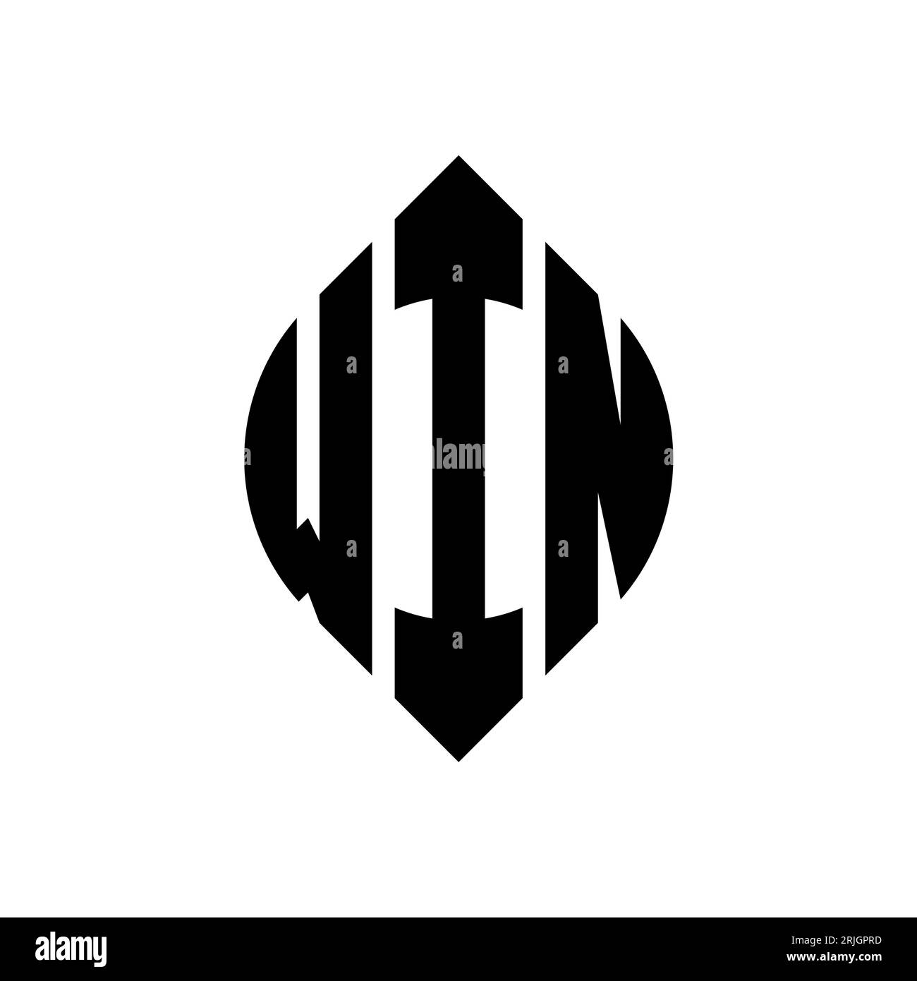 WIN circle letter logo design with circle and ellipse shape. WIN ...