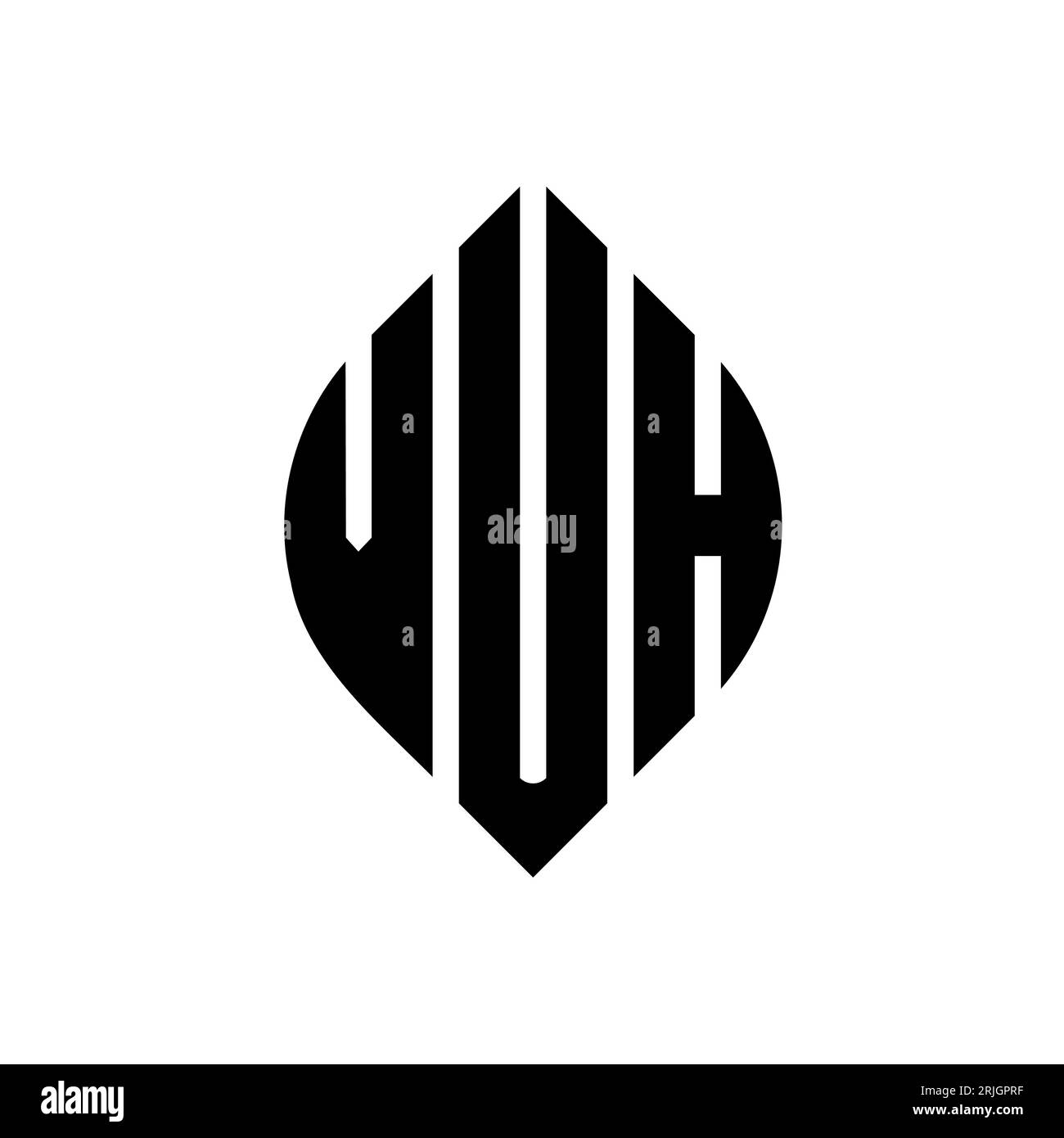 VUH circle letter logo design with circle and ellipse shape. VUH ...