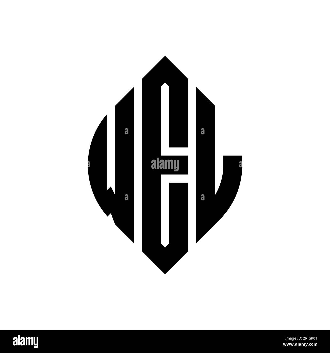 WEL circle letter logo design with circle and ellipse shape. WEL ...