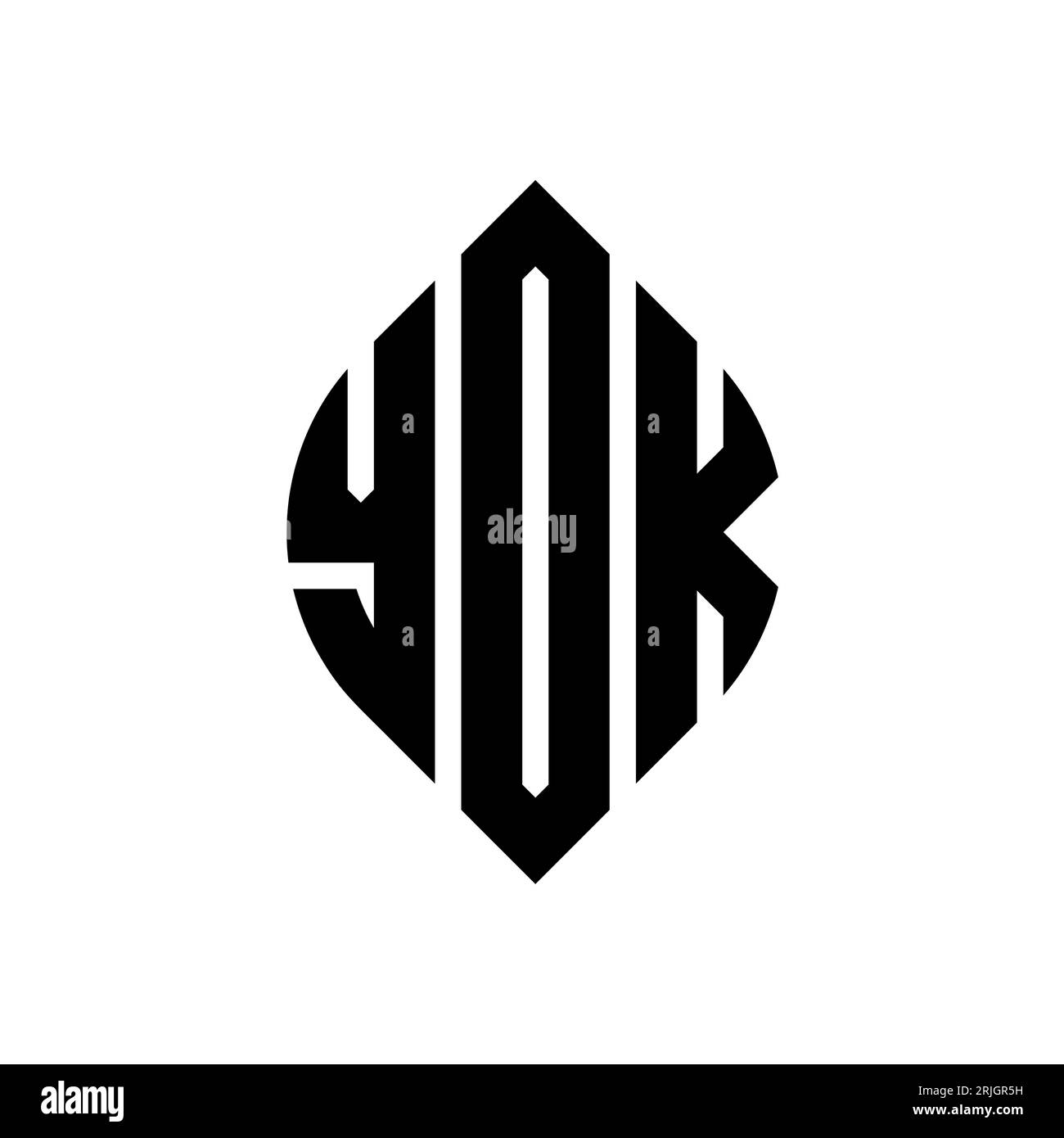 YDK circle letter logo design with circle and ellipse shape. YDK ...
