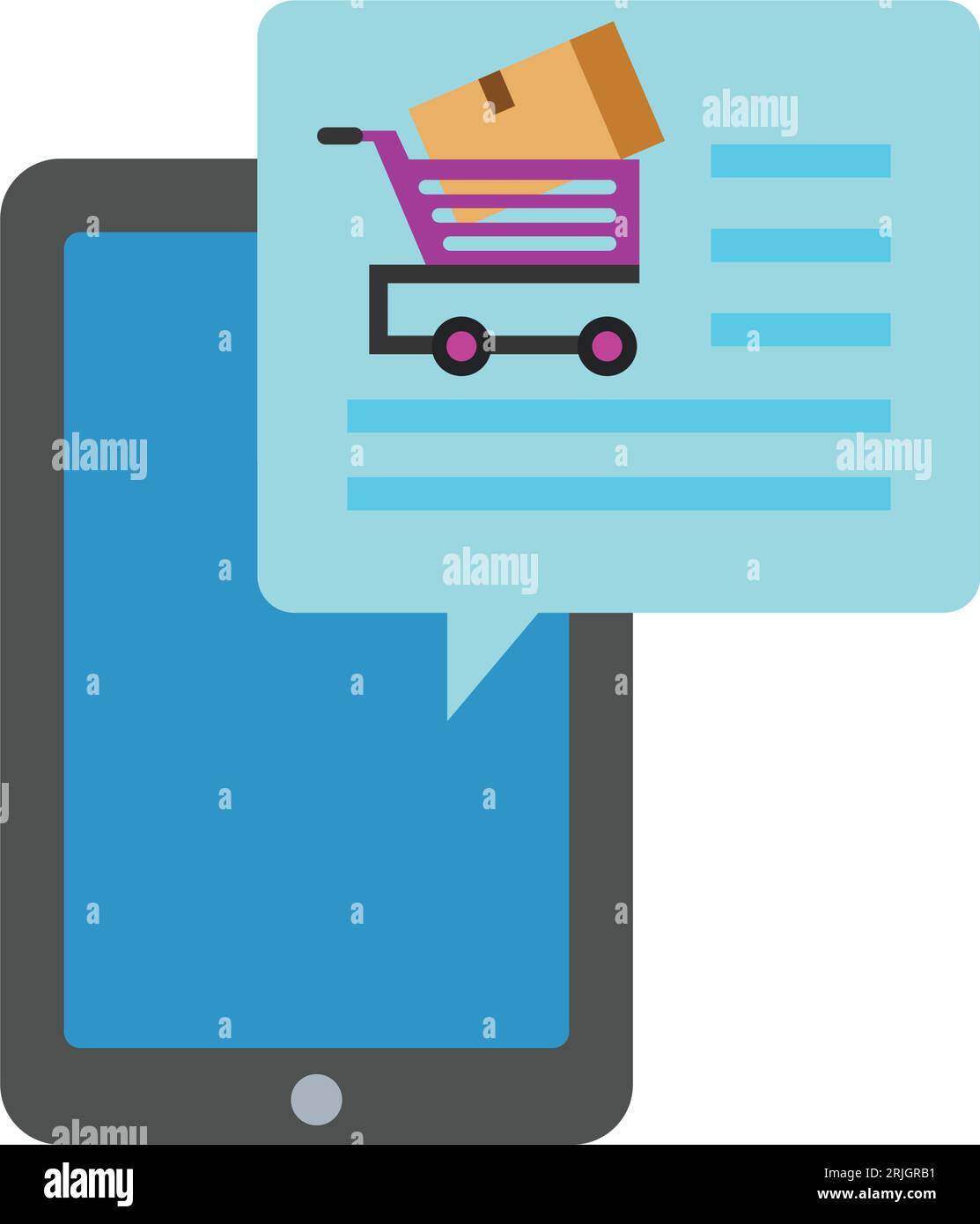 Ordering shopping basket mobile Stock Vector Images - Alamy