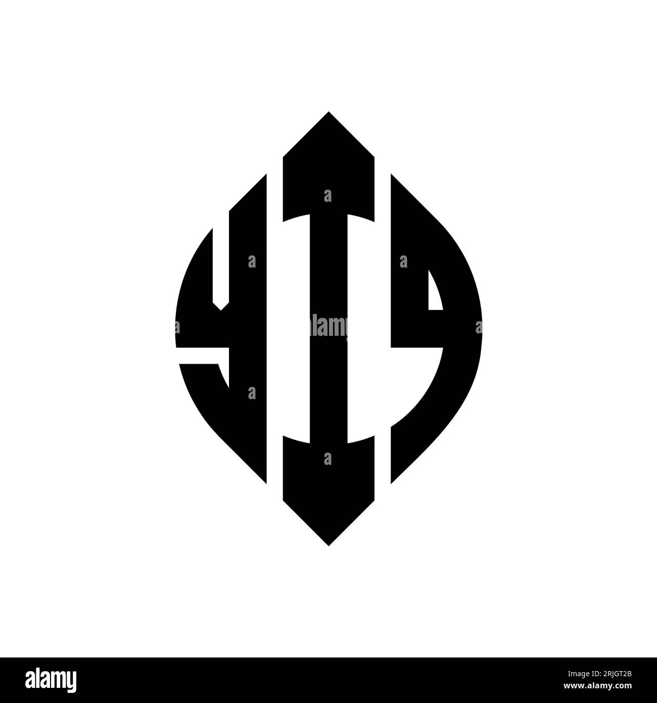 YIQ circle letter logo design with circle and ellipse shape. YIQ ellipse letters with ...
