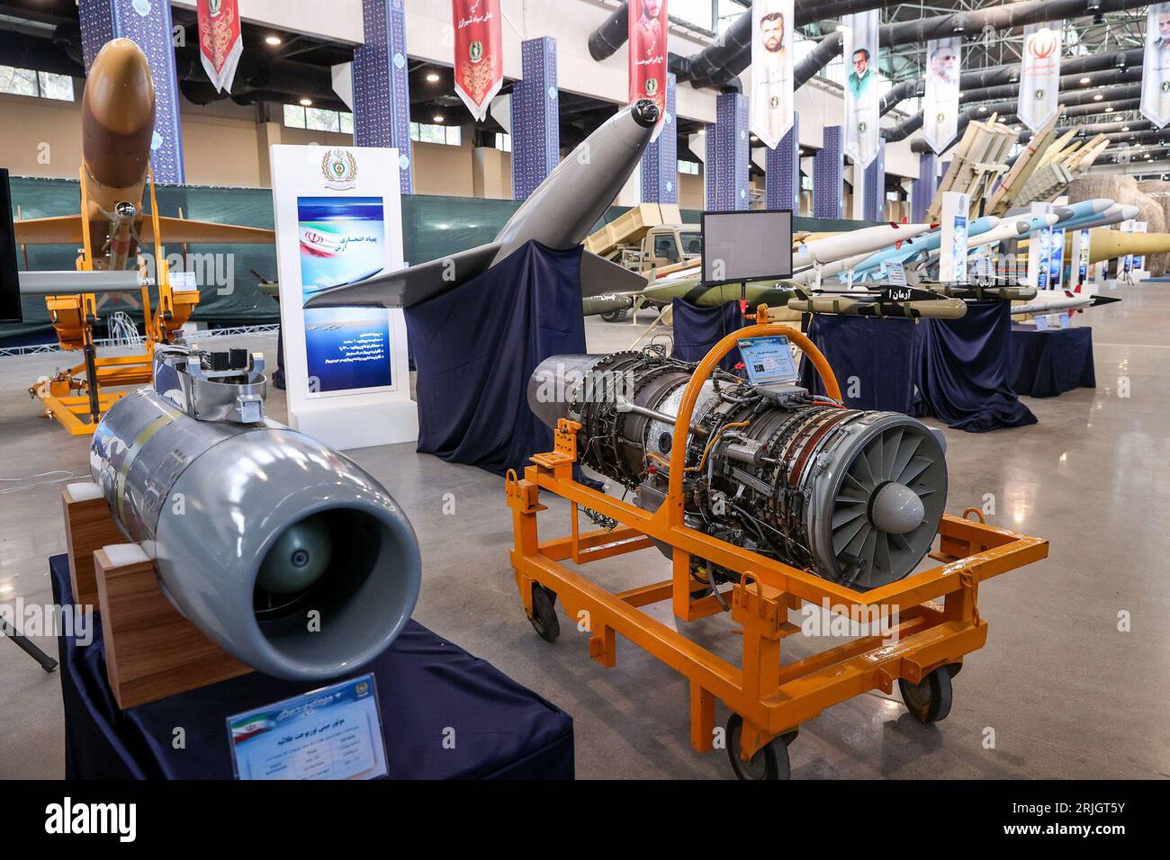Tehran, Iran. 23rd Aug, 2023. Iranian missiles display during a ...