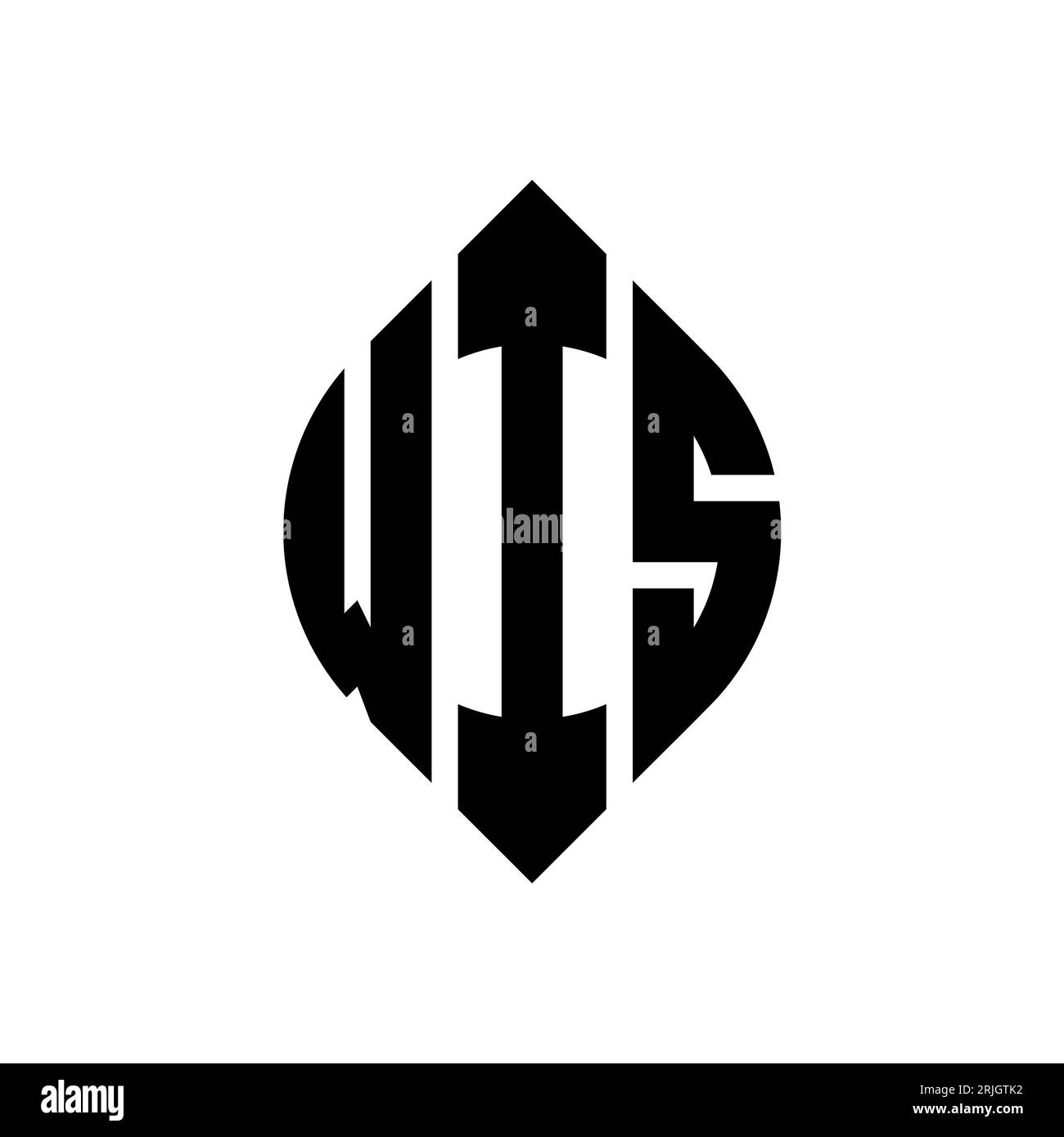WIS circle letter logo design with circle and ellipse shape. WIS ...