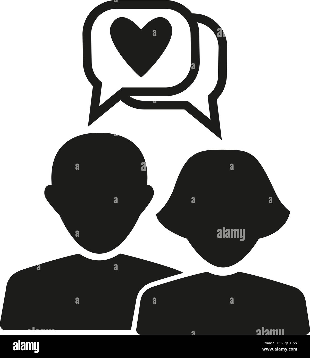 Talking couple as flirt concept simple icon Stock Vector Image & Art ...