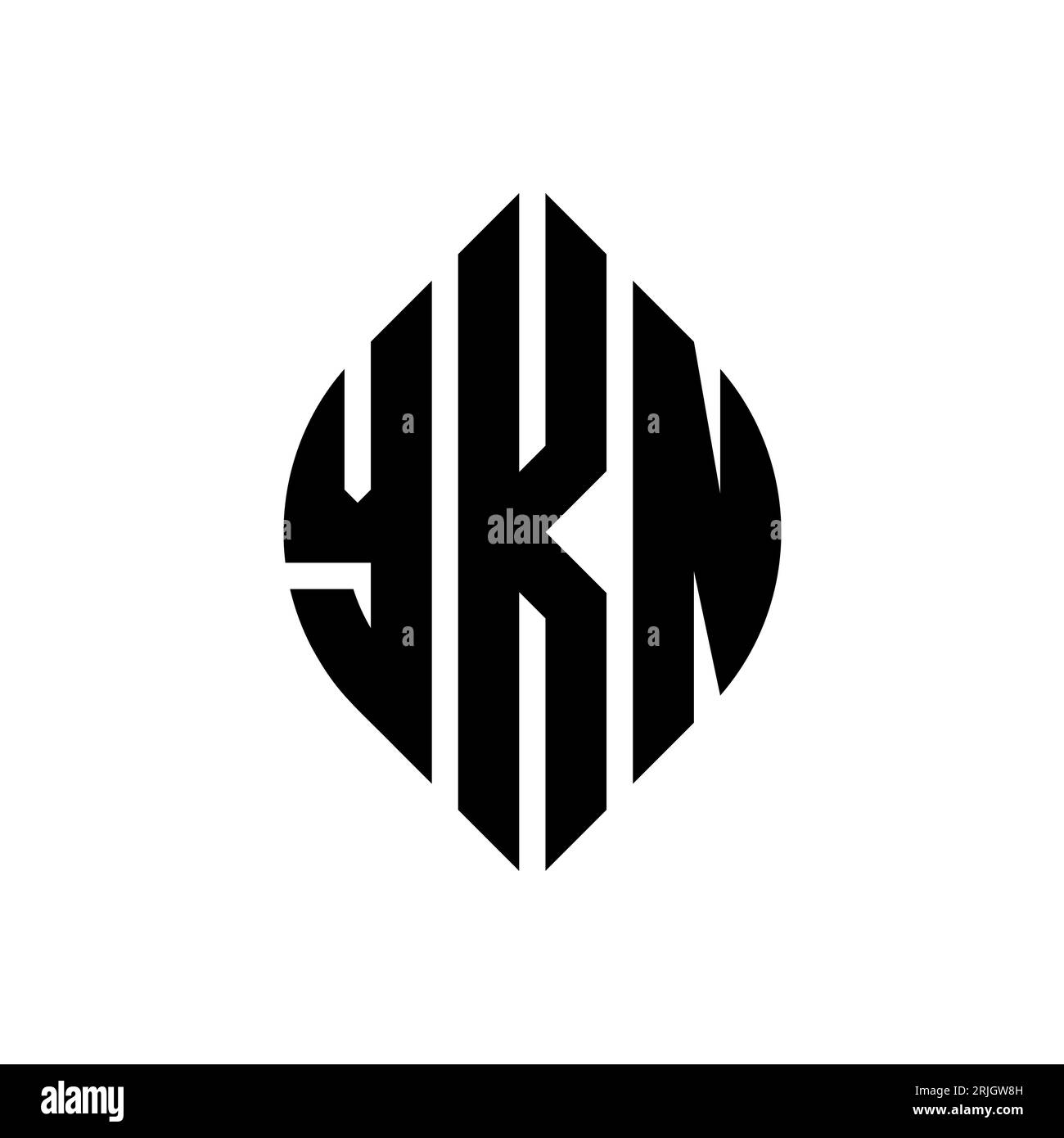 YKN circle letter logo design with circle and ellipse shape. YKN ...