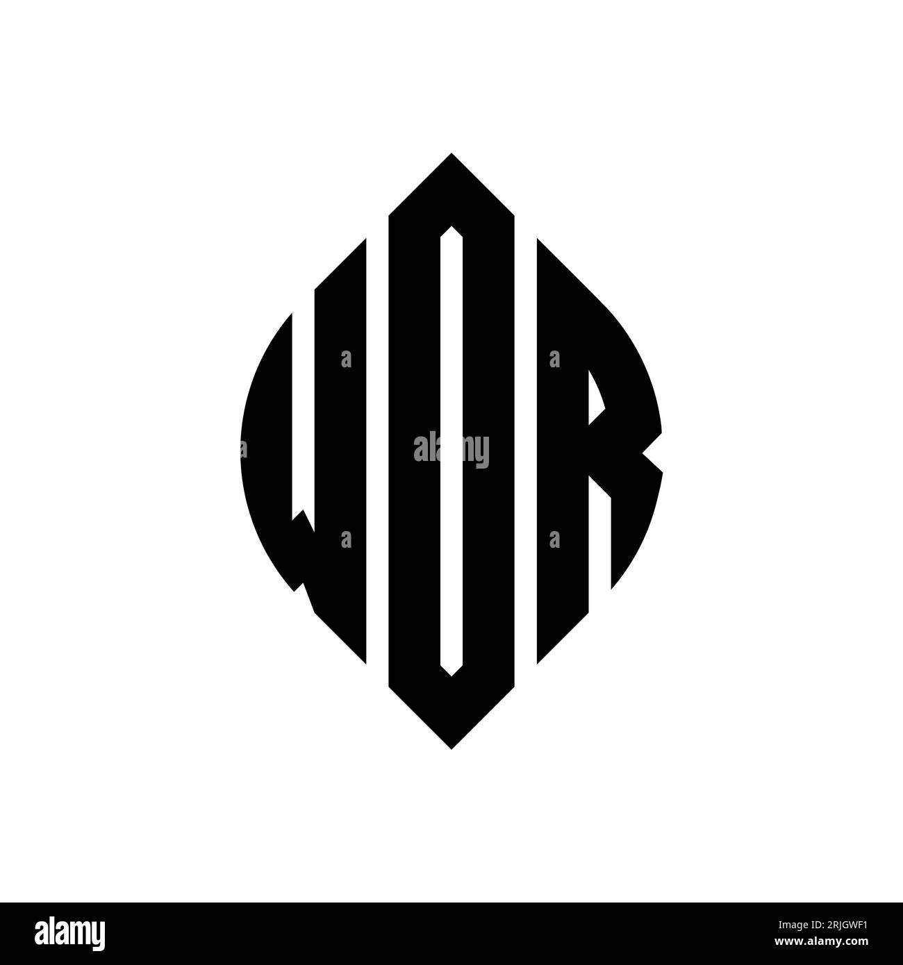 WDR circle letter logo design with circle and ellipse shape. WDR ...