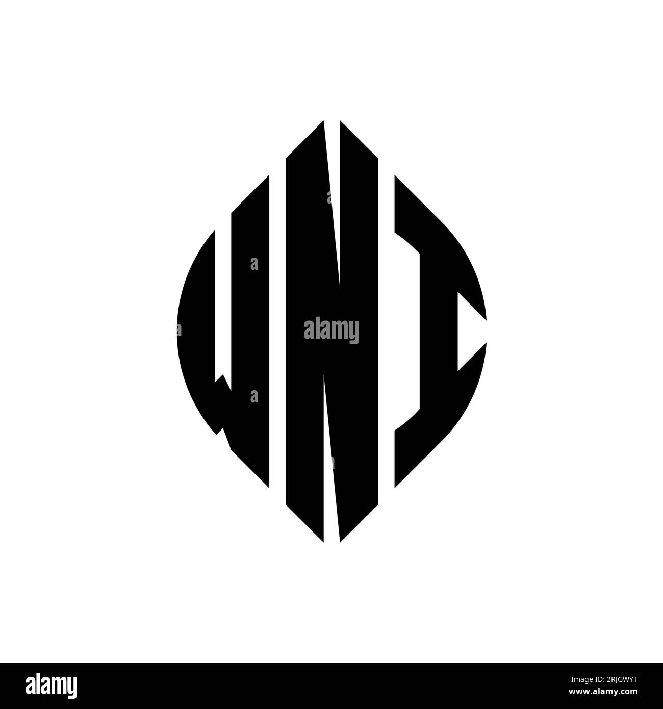 WNI circle letter logo design with circle and ellipse shape. WNI ...
