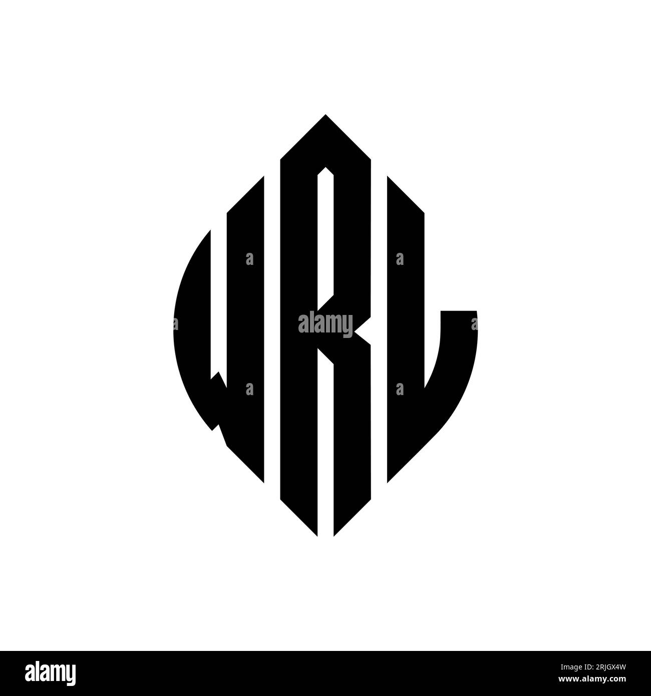 WRL circle letter logo design with circle and ellipse shape. WRL ...