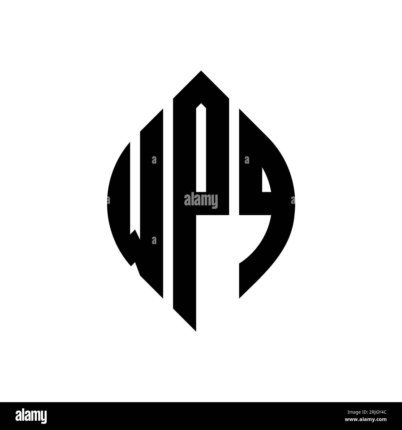WPQ circle letter logo design with circle and ellipse shape. WPQ ...