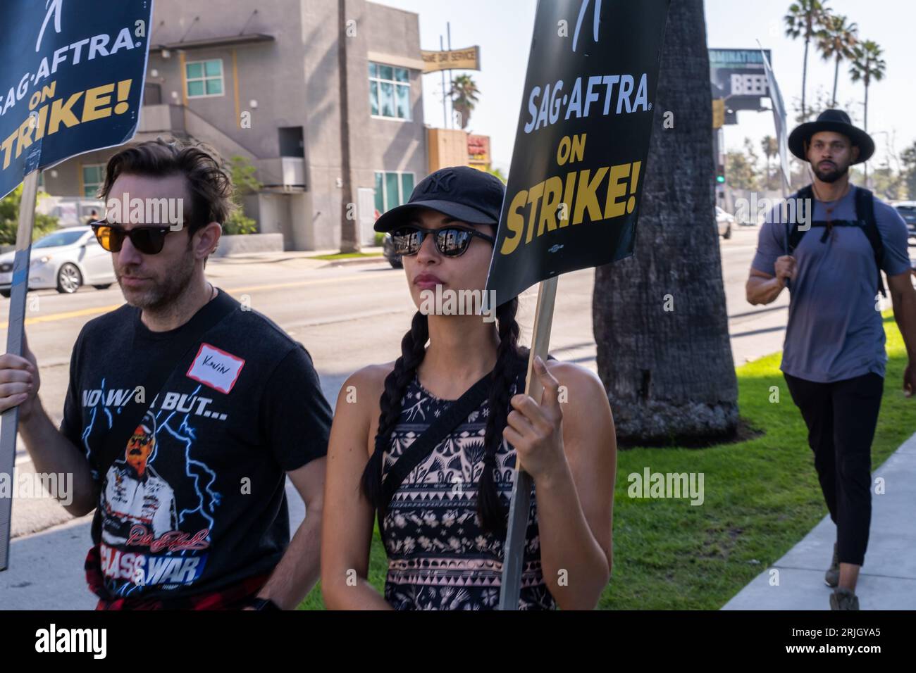 Los Angeles, USA. 22 Aug, 2023. SAG-Aftra writers on strike outside the ...