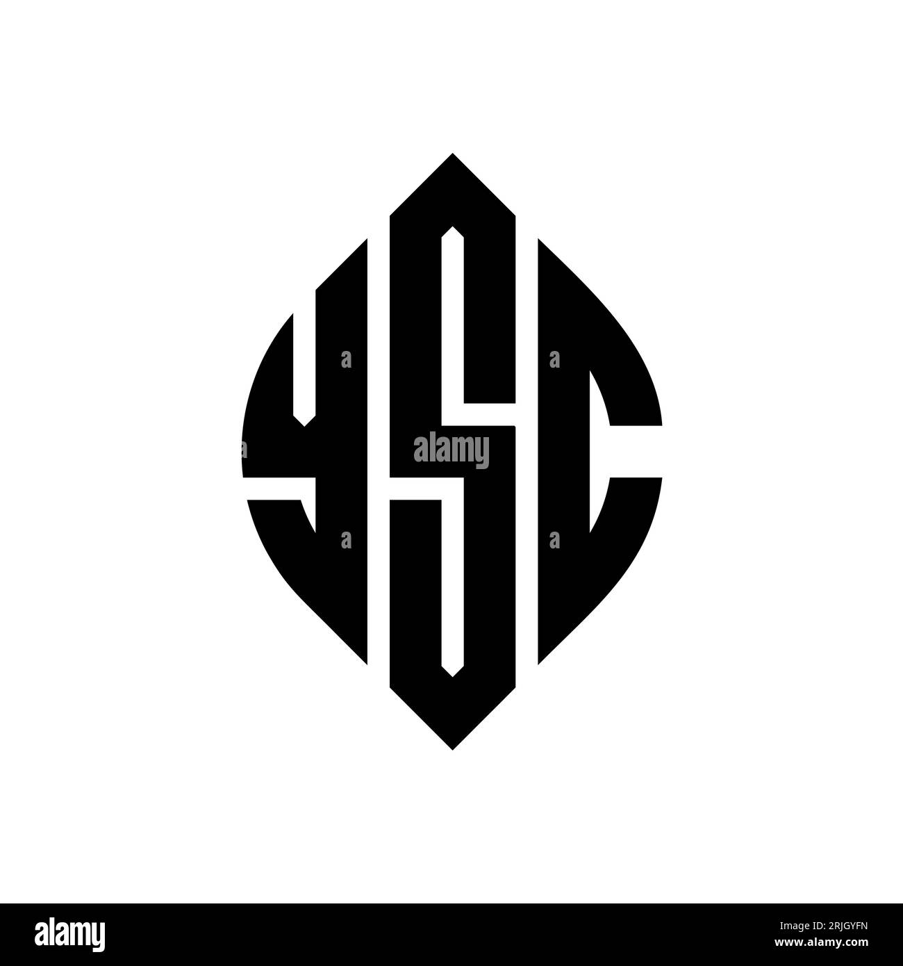 YSC circle letter logo design with circle and ellipse shape. YSC ellipse letters with ...