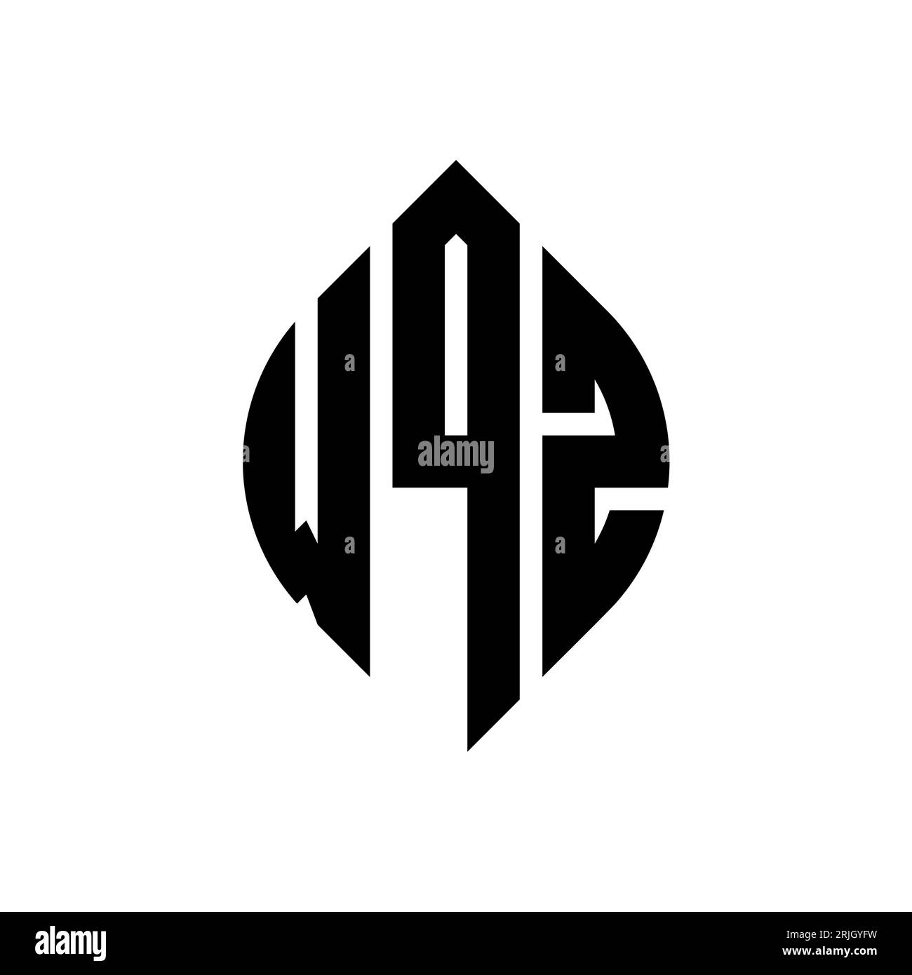 WQZ circle letter logo design with circle and ellipse shape. WQZ ...
