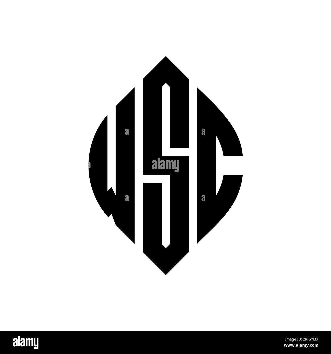 WSC circle letter logo design with circle and ellipse shape. WSC ...