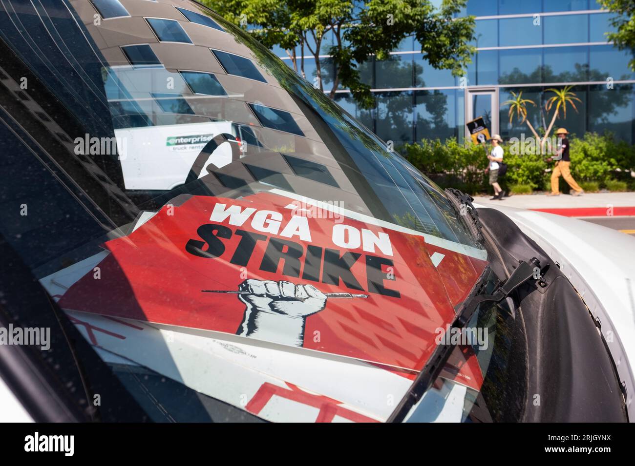Los Angeles, USA. 22 Aug, 2023. SAG-Aftra writers on strike outside the ...