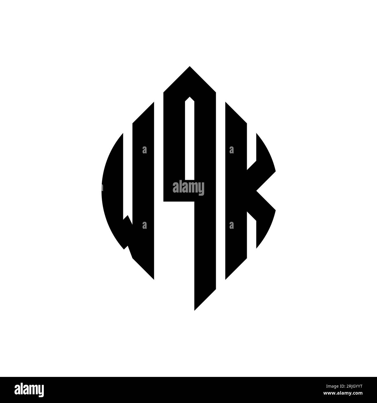 WQK circle letter logo design with circle and ellipse shape. WQK ...