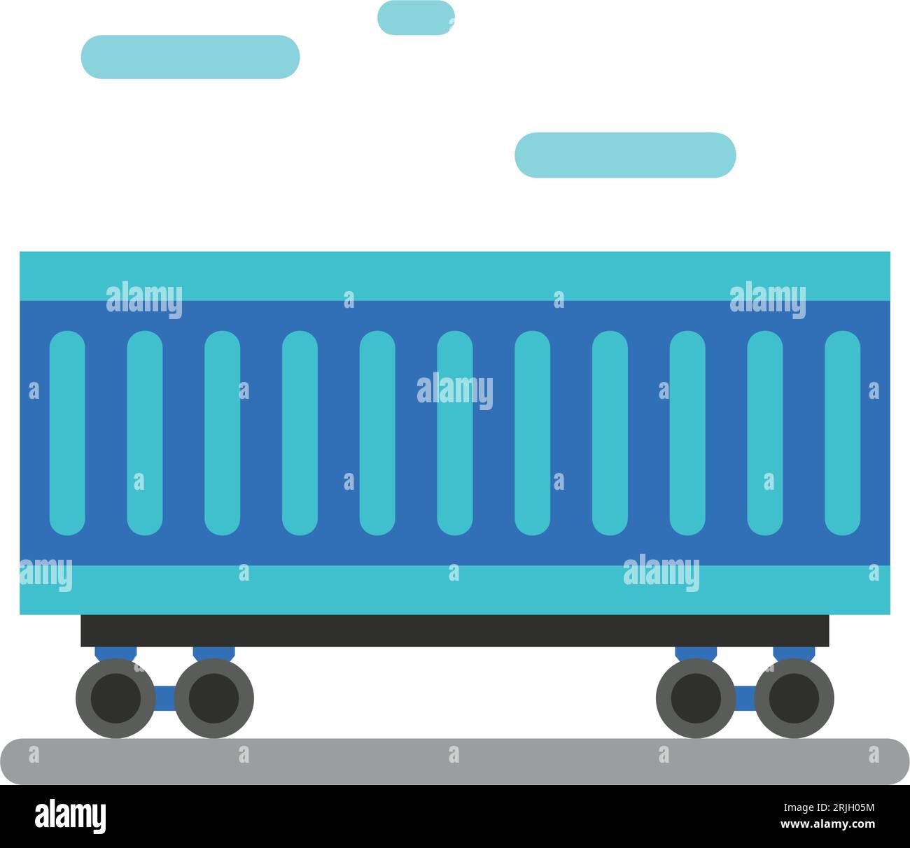 Blue cargo train wagon icon hi-res stock photography and images - Alamy