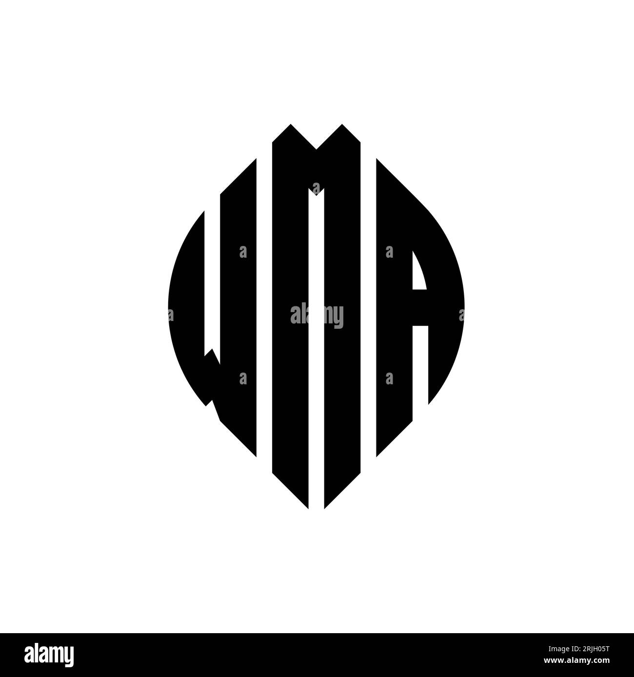 WMA circle letter logo design with circle and ellipse shape. WMA ...