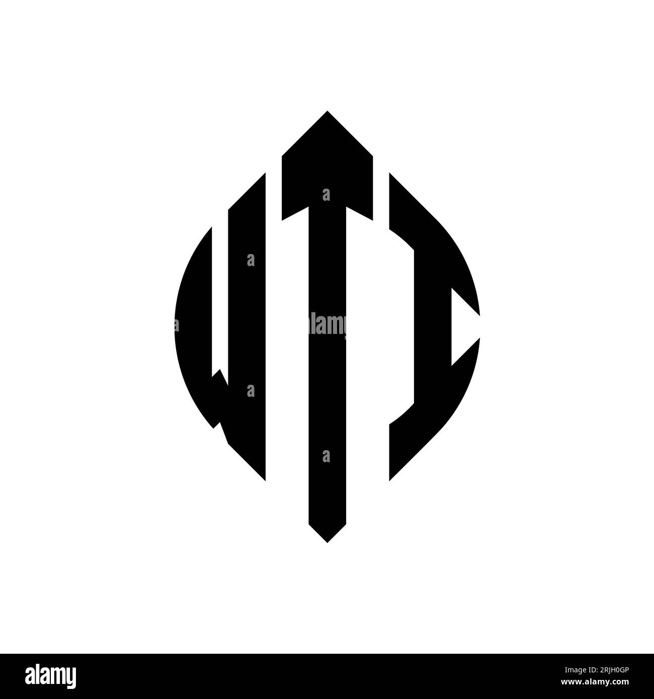 WTI circle letter logo design with circle and ellipse shape. WTI ...