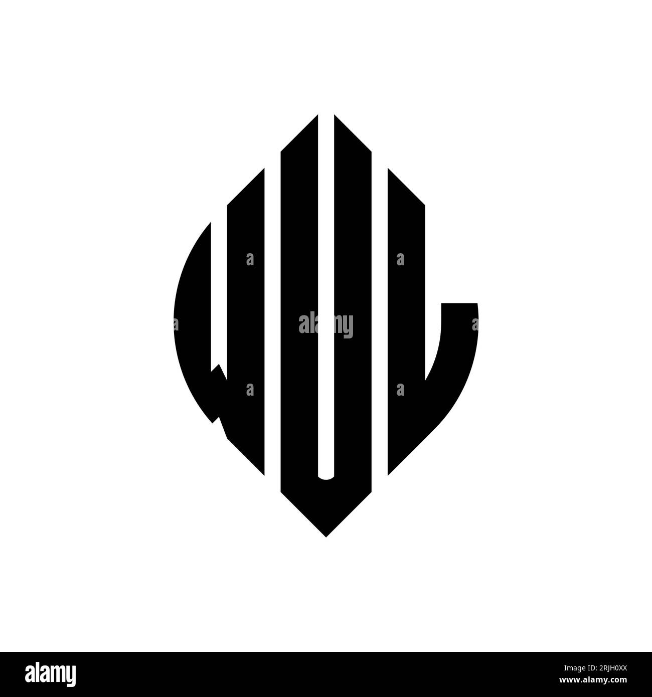 WUL circle letter logo design with circle and ellipse shape. WUL ...