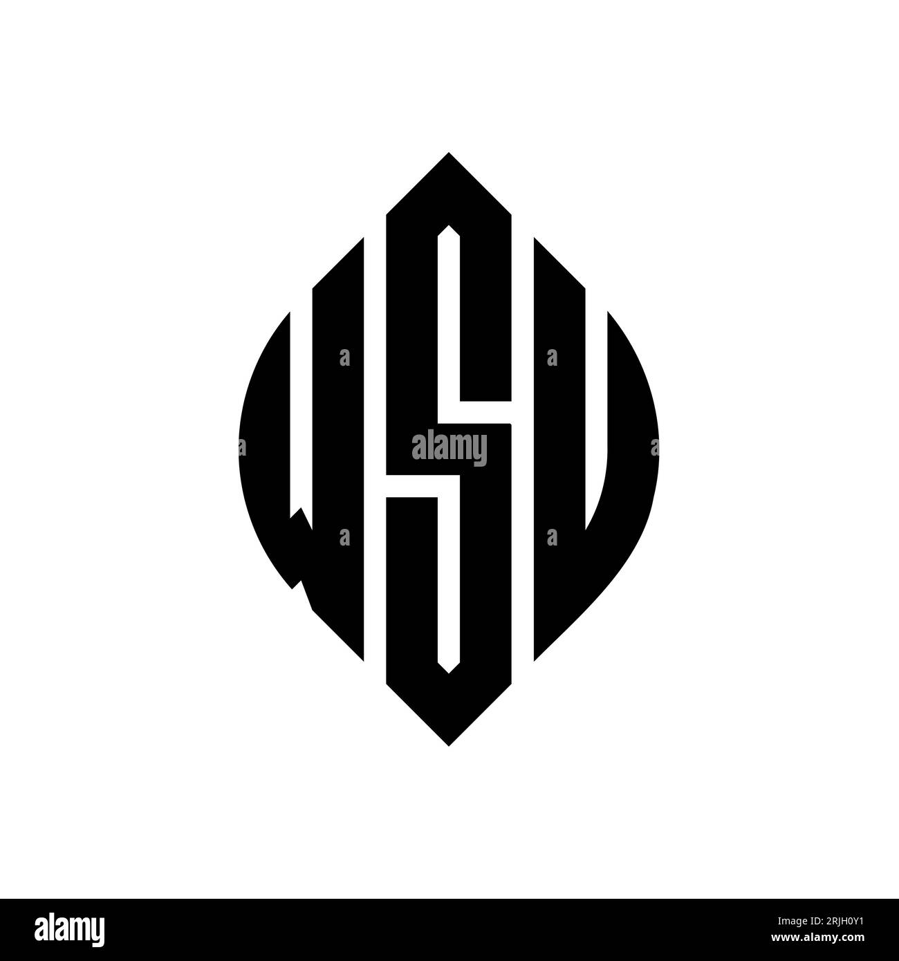 WSU circle letter logo design with circle and ellipse shape. WSU ...