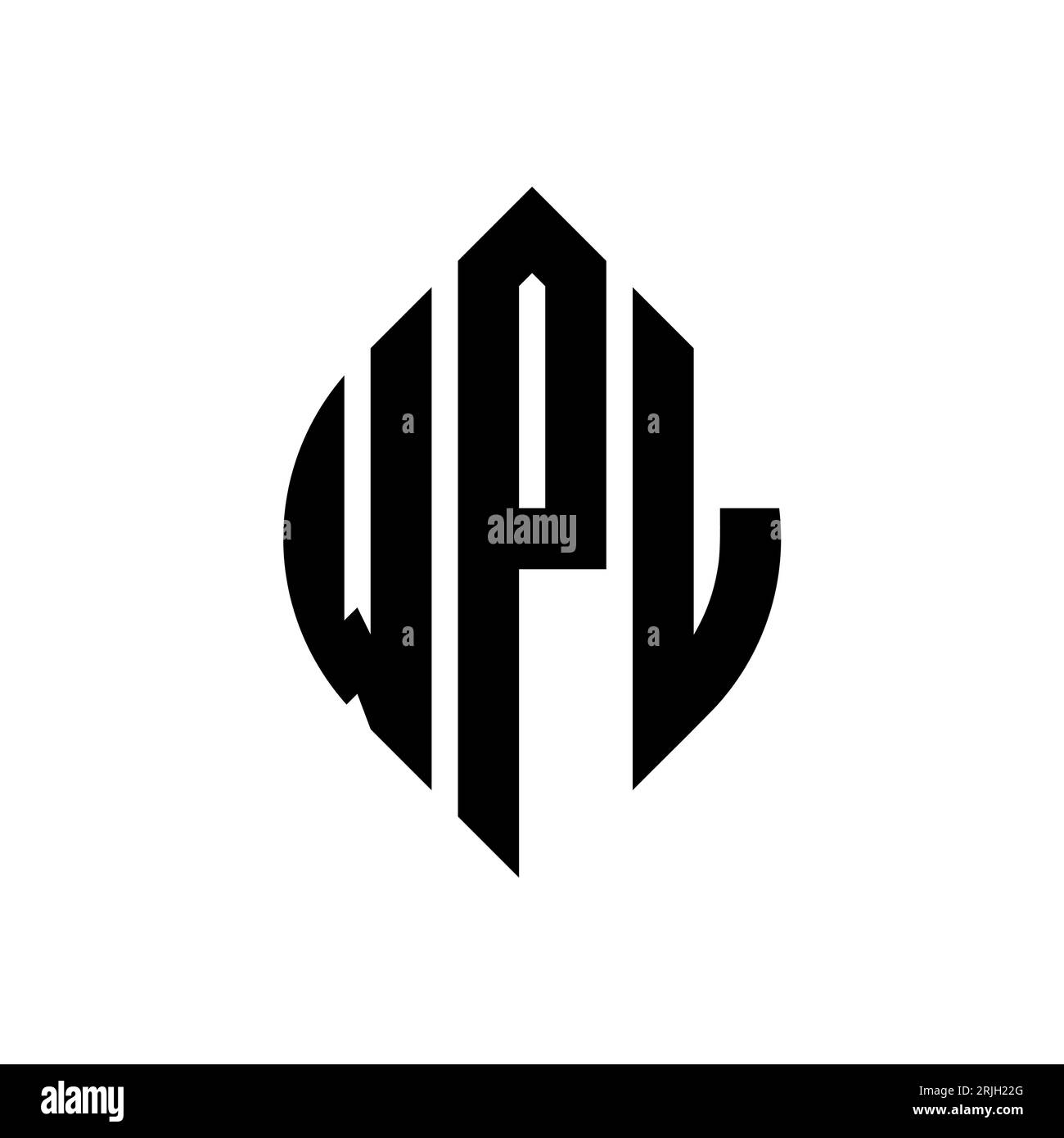 WPL circle letter logo design with circle and ellipse shape. WPL ...