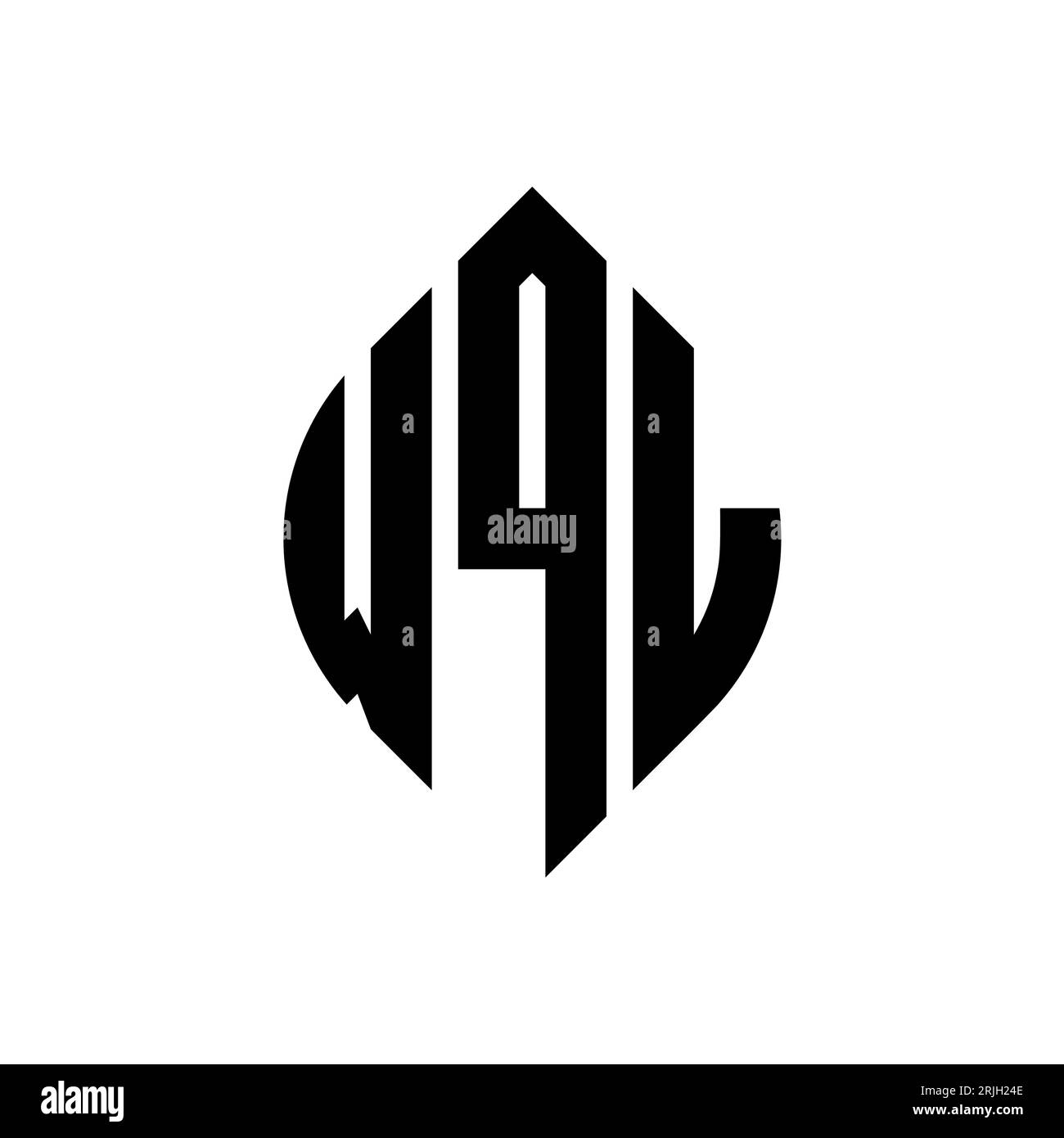 WQL circle letter logo design with circle and ellipse shape. WQL ...