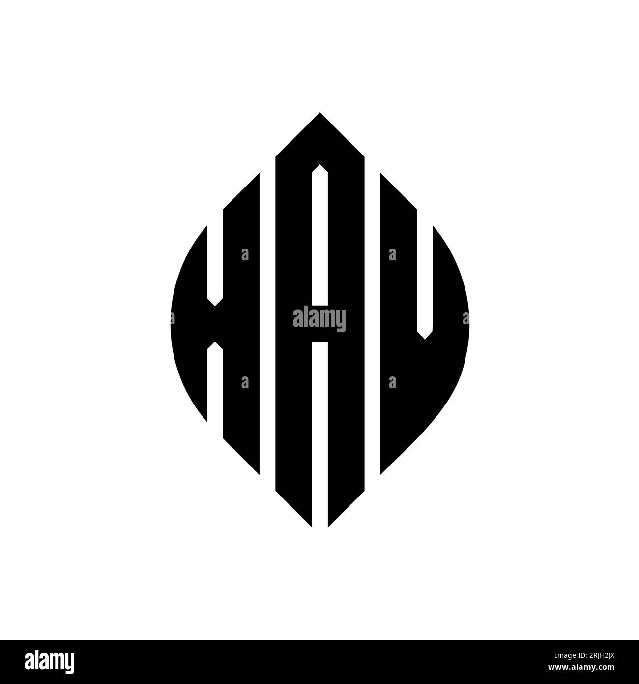 XAV circle letter logo design with circle and ellipse shape. XAV ...